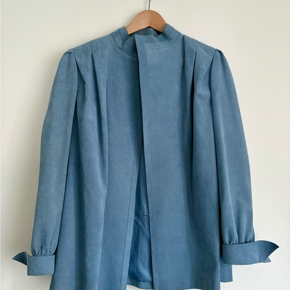 Vintage | Jackets & Coats | Vintage 98s Blue Suede Jacket With Wave ...